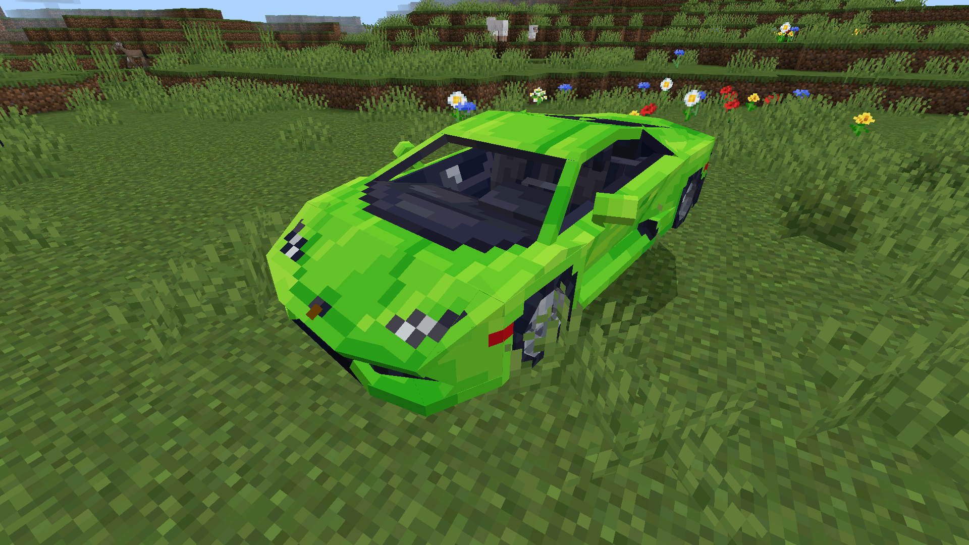 Скачать мод на ламбу в Minecraft PE 1.21 (Lamborghini)